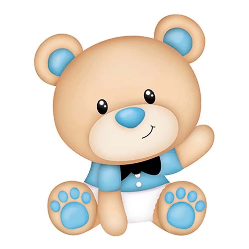 Litoarte Aplique Em Papel E Mdf - Urso Azul - Vitrine da Madeira